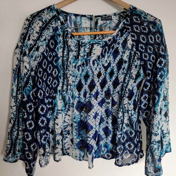 Earthbound Trading Co | Tops | Earthbound Trading Co Xl Blue Tie Dye ...